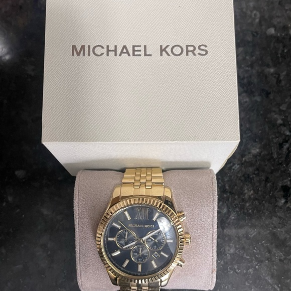 Michael Kors | Other | Michael Kors Mk8286 Lexington Black Dial Gold ...